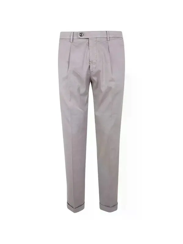 MICHAEL COAL Pleated Linen Trousers - Grey