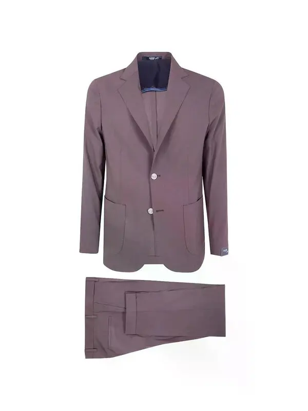BARBA NAPOLI Single-breasted Wool Suit - Brown