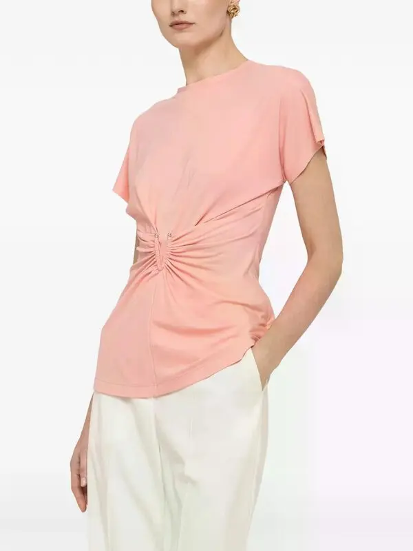 NISSA Knot-detail T-shirt - Pink