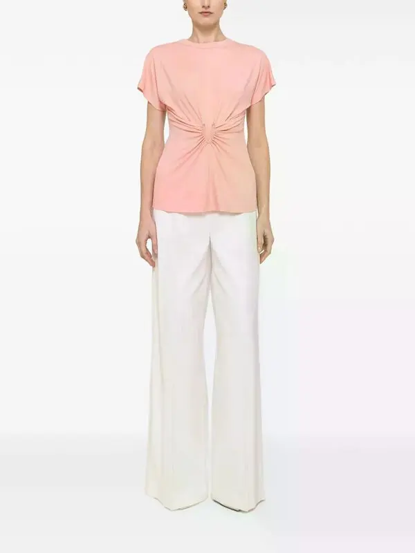 NISSA Knot-detail T-shirt - Pink