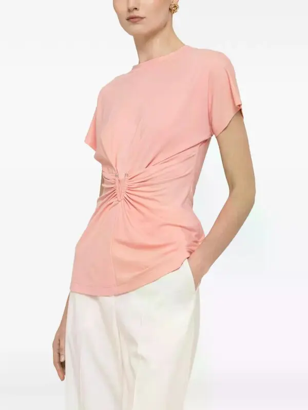 NISSA Knot-detail T-shirt - Pink