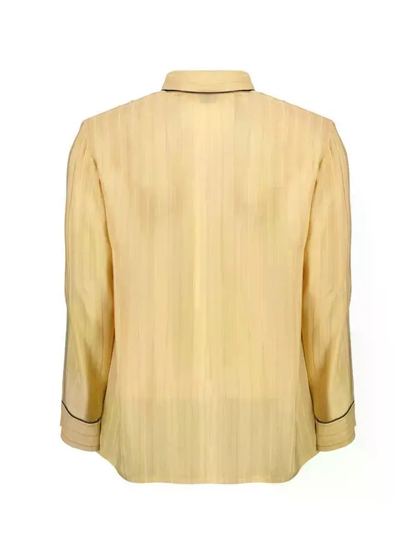 Saint Laurent Striped Pajama Shirt - Neutrals