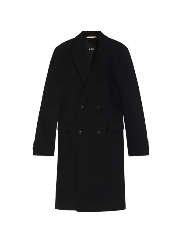 BOSS Double-breasted Coat - Black