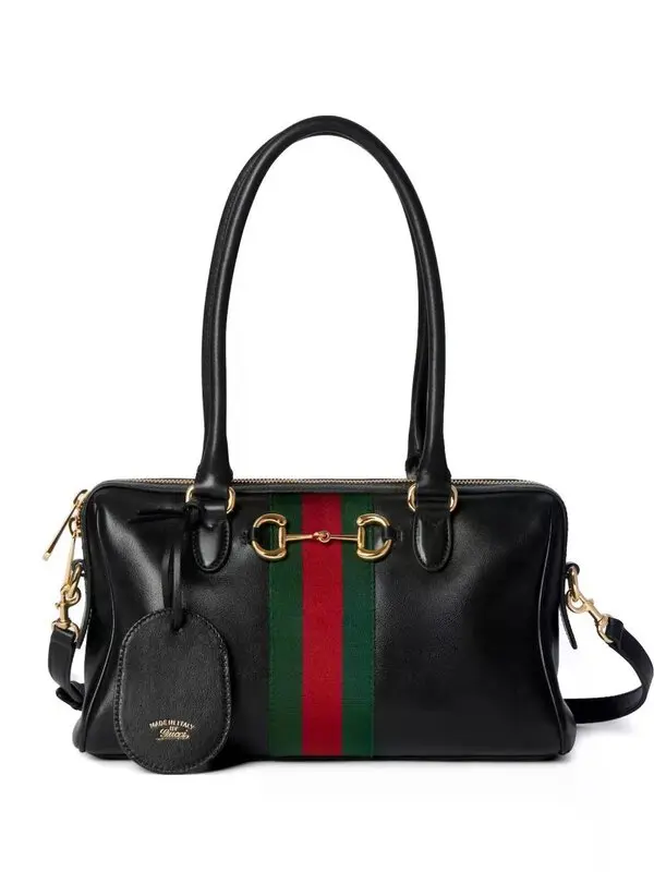 Gucci Medium Borsetto Leather Shoulder Bag - Black