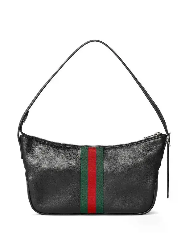 Gucci Lunetta Striped Shoulder Bag - Black