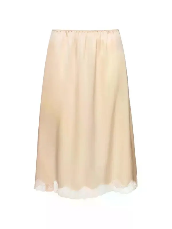 Magda Butrym Midi Skirt With Lace Trim - Neutrals
