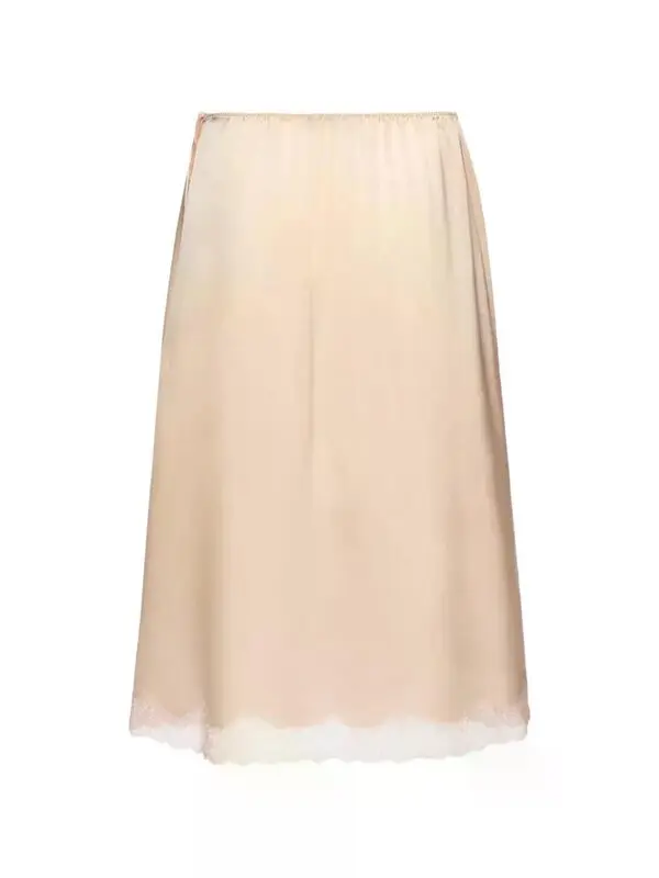 Magda Butrym Midi Skirt With Lace Trim - Neutrals