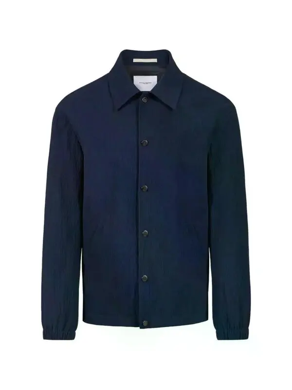 PAOLO PECORA Seersucker Button-up Jacket - Blue