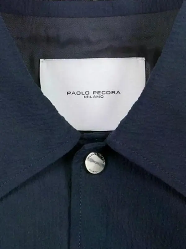 PAOLO PECORA Seersucker Button-up Jacket - Blue