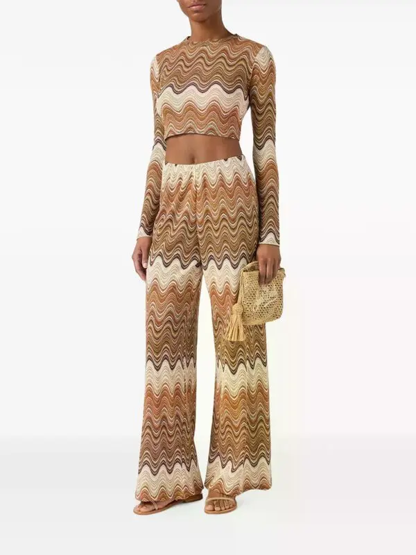 MC2 SAINT BARTH Wave-pattern Trousers - Brown