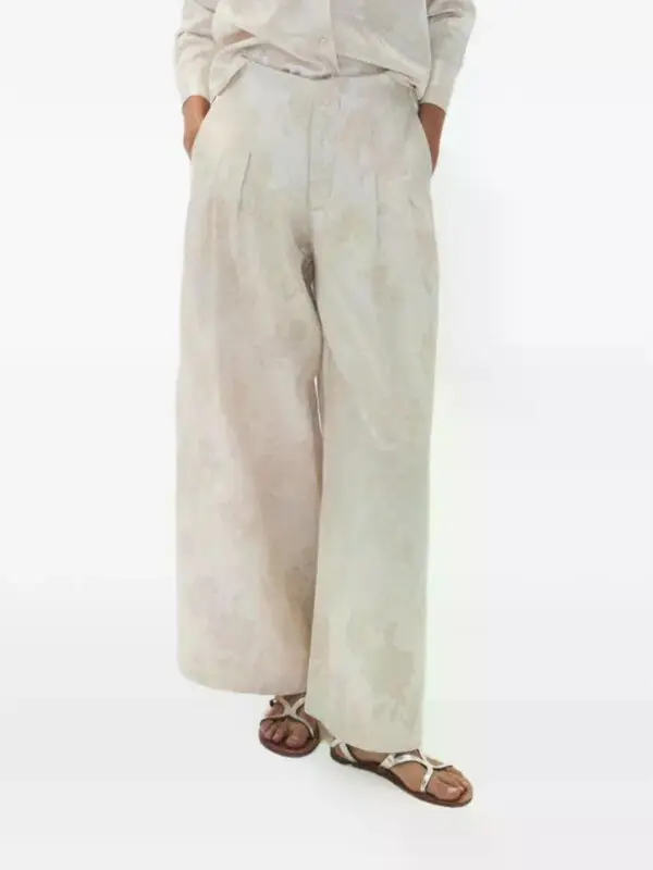 Lanhtropy Floral-print Pleated Trousers