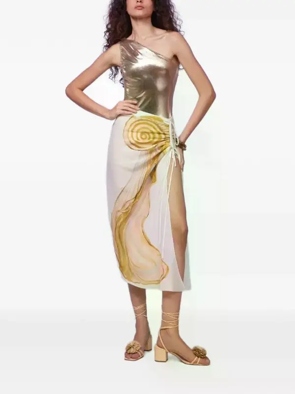 YUKIO Spiral-pleat Wrap Skirt