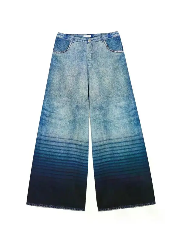 YUKIO Acid-wash Ombre-effect Wide-leg Jeans