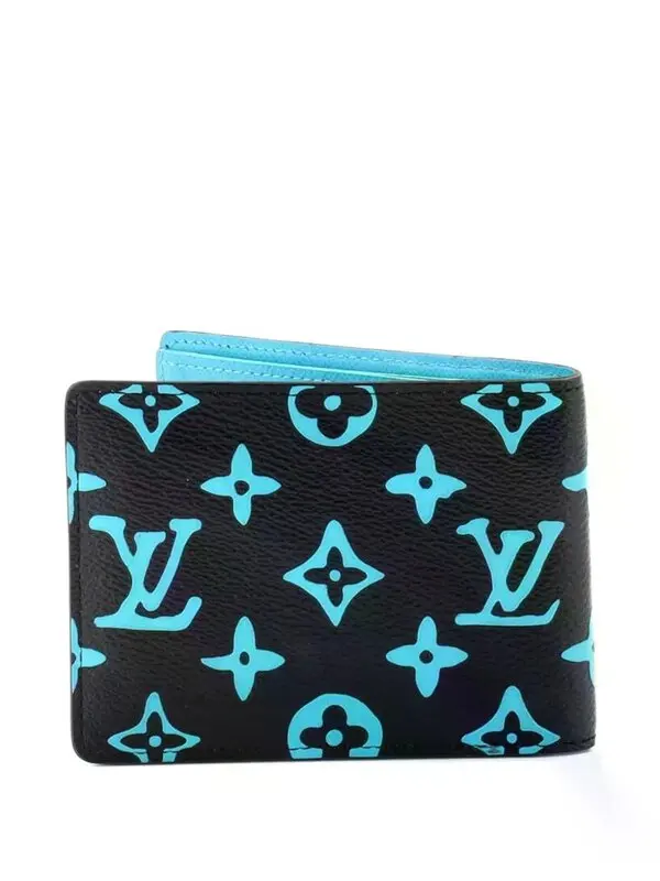 LOUIS VUITTON Slender Wallet Limited Edition Playground Monogram Canvas Small Wallets - Blue
