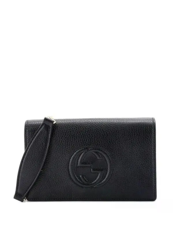 Gucci Soho Wallet On Chain Leather Crossbody Bag - Black