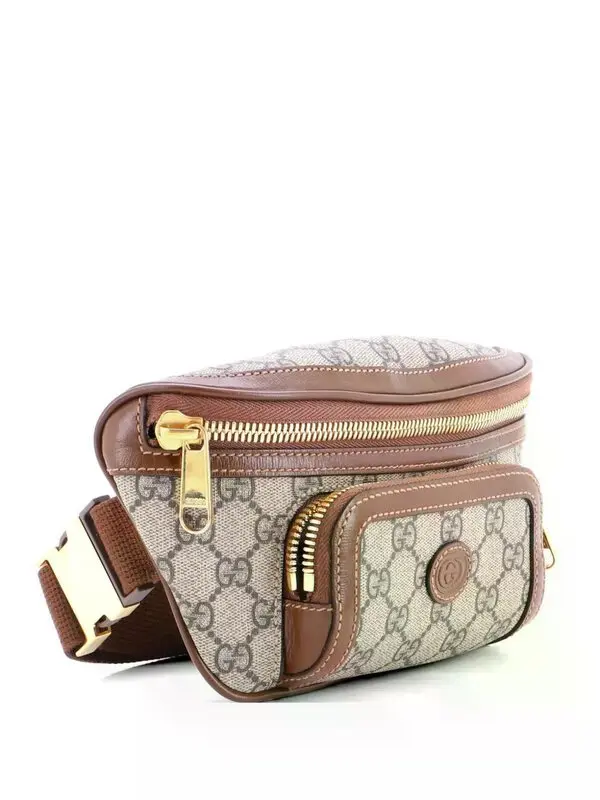 Gucci Interlocking G Patch Gg Coated Canvas Large Belt Bag - Brown