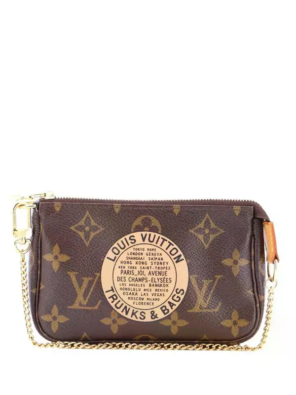 LOUIS VUITTON Pochette Accessoires Limited Edition Monogram Canvas Mini Clutch Bag - Brown