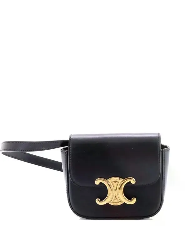 Celine Claude Leather Mini Shoulder Bag - Black