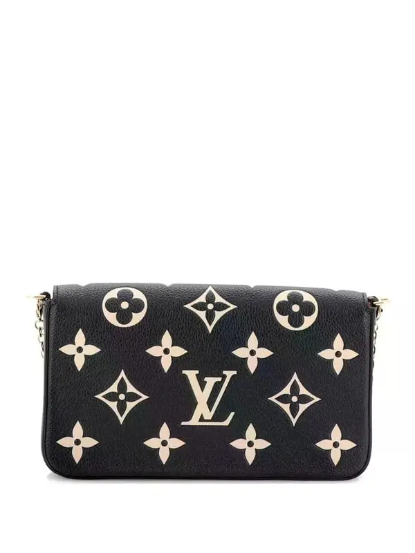 LOUIS VUITTON Felicie Pochette Bicolor Monogram Empreinte Giant Crossbody Bag - Black