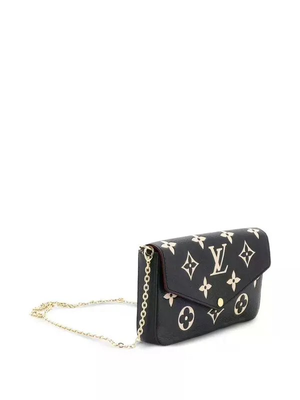 LOUIS VUITTON Felicie Pochette Bicolor Monogram Empreinte Giant Crossbody Bag - Black
