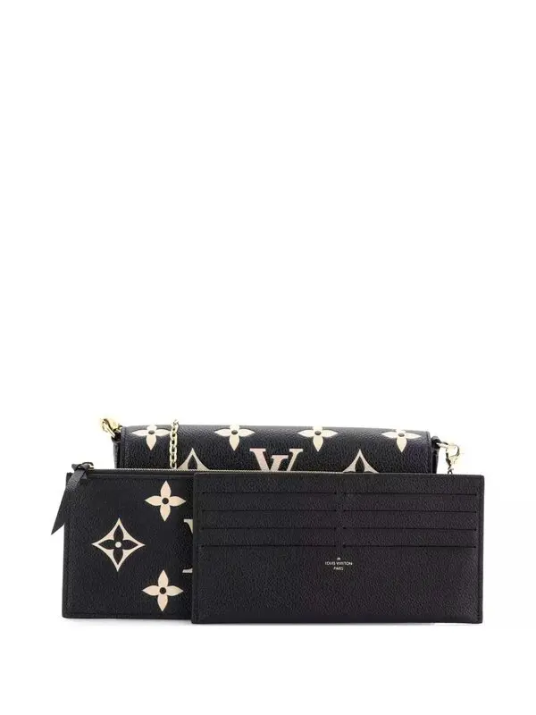 LOUIS VUITTON Felicie Pochette Bicolor Monogram Empreinte Giant Crossbody Bag - Black