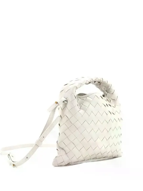 Bottega Veneta Hop Top Handle Bag Intrecciato Nappa Mini Satchel - White
