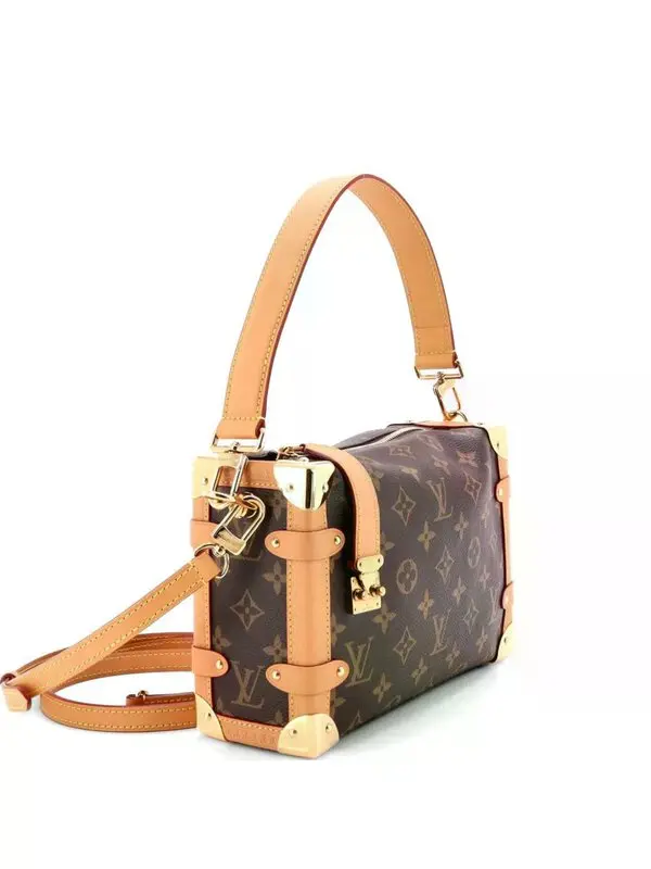 LOUIS VUITTON Side Trunk Handbag Monogram Canvas Mm Satchel - Brown
