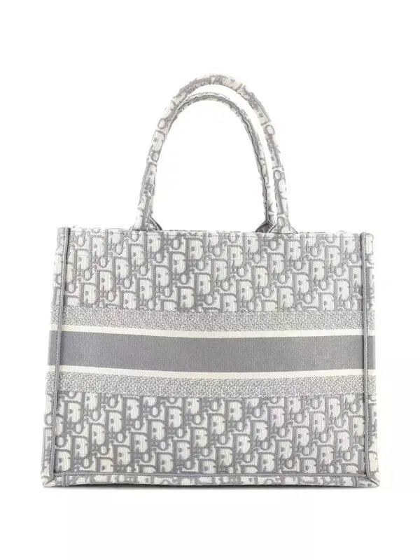 Dior Oblique Canvas Medium Tote Bag - Grey
