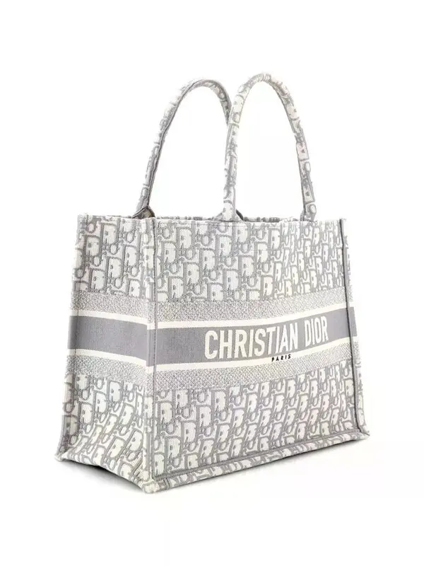 Dior Oblique Canvas Medium Tote Bag - Grey