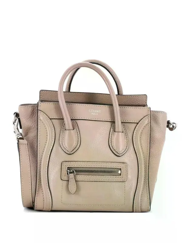 Celine Luggage Bag Grainy Leather Nano Crossbody Bag - Neutrals