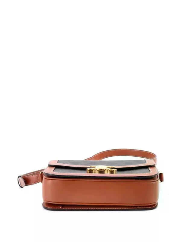 Celine Triomphe Coated Canvas Medium Shoulder Bag - Brown
