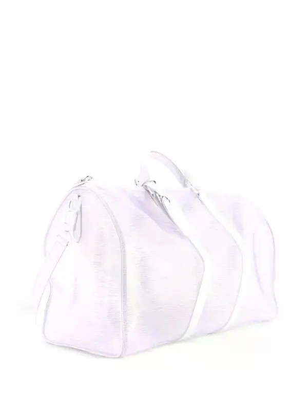 LOUIS VUITTON Keepall Bandouliere 50 Limited Edition Epi Plage Travel Bag - White