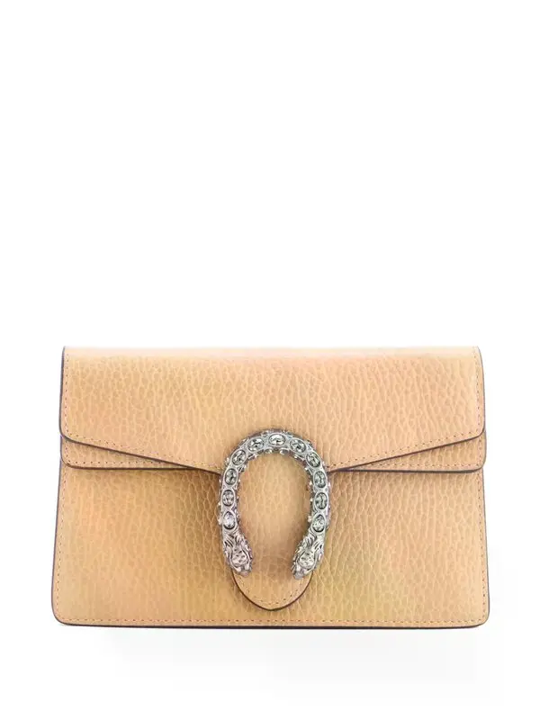 Gucci Dionysus Bag Leather Super Mini Clutch Bag - Neutrals