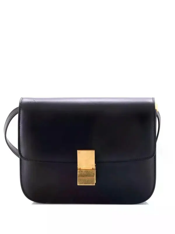 Celine Classic Box Bag Smooth Leather Medium Crossbody Bag - Black