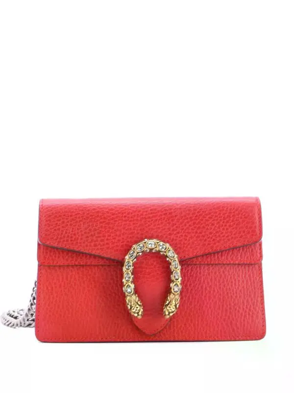 Gucci Dionysus Bag Leather Super Mini Clutch Bag - Red