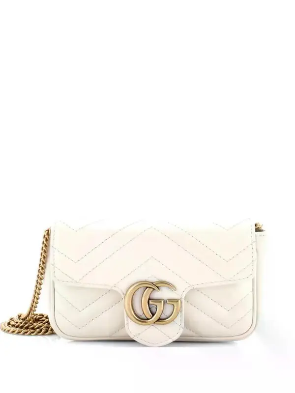 Gucci Gg Marmont Flap Super Mini Crossbody Bag - Neutrals