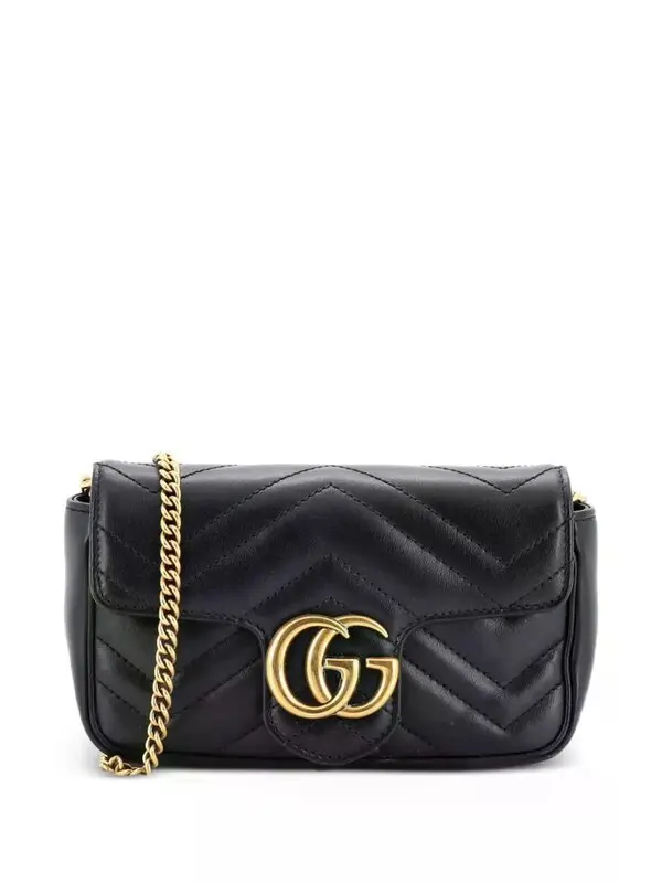 Gucci Gg Marmont Flap Super Mini Bag - Black