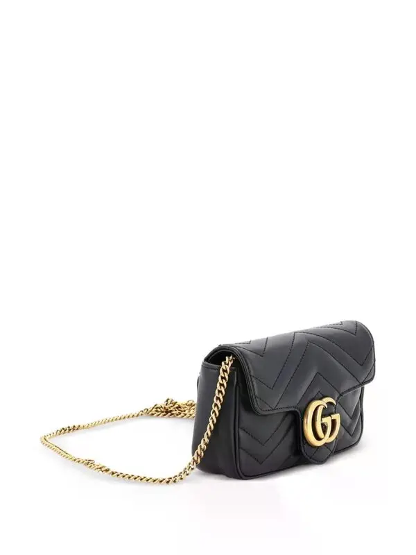 Gucci Gg Marmont Flap Super Mini Bag - Black