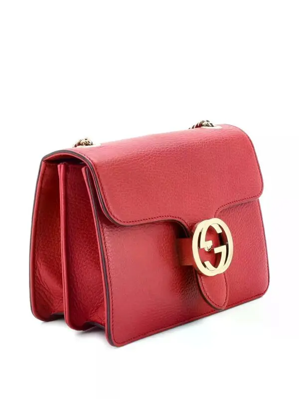 Gucci Interlocking Leather Small Shoulder Bag - Red