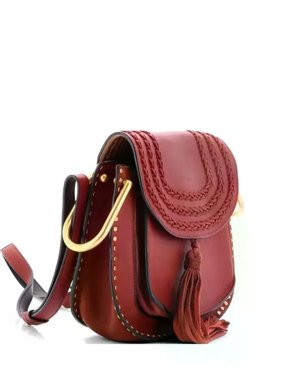 Chloé Hudson Handbag Whipstitch Leather Small Crossbody Bag - Red