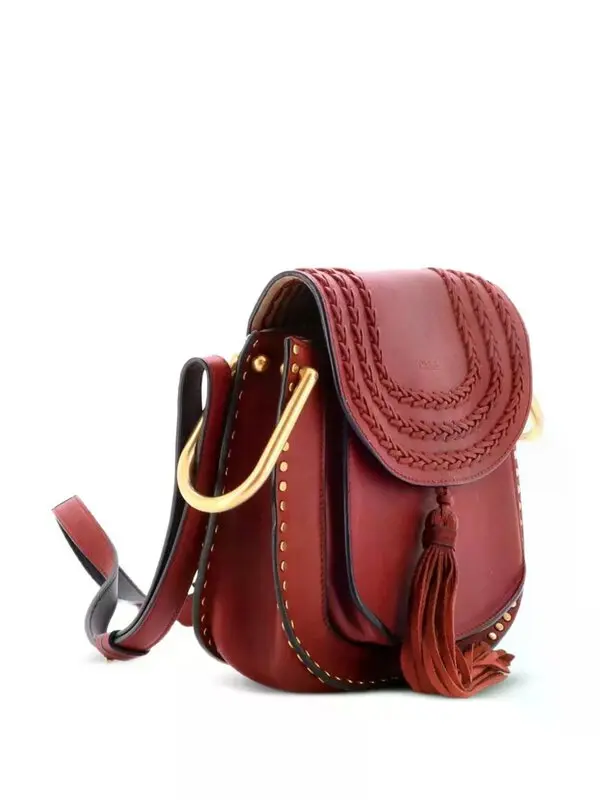 Chloé Hudson Handbag Whipstitch Leather Small Crossbody Bag - Red