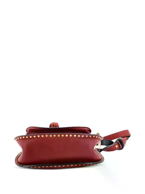 Chloé Hudson Handbag Whipstitch Leather Small Crossbody Bag - Red