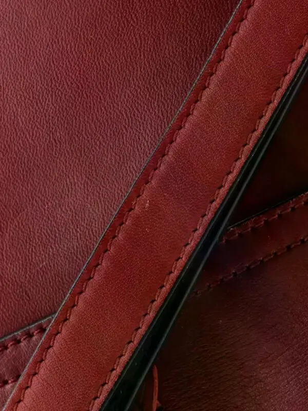 Chloé Hudson Handbag Whipstitch Leather Small Crossbody Bag - Red