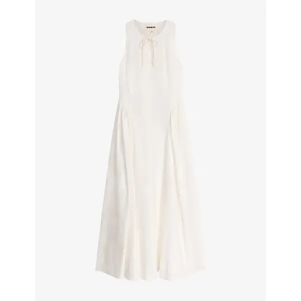 OMNES Margate Linen-blend Midi Dress - White