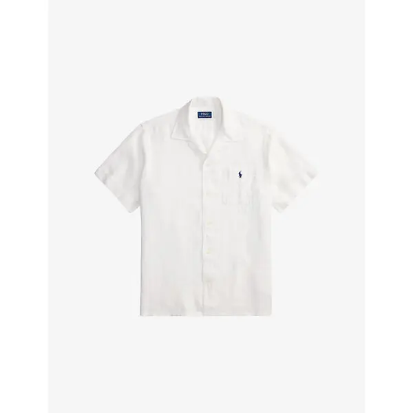 Polo Ralph Lauren Logo-embroidered Camp-collar Linen Shirt - White