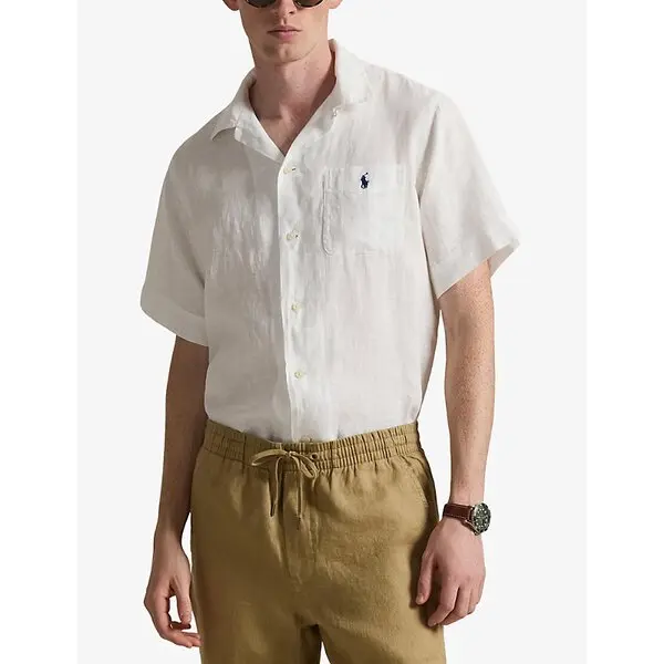 Polo Ralph Lauren Logo-embroidered Camp-collar Linen Shirt