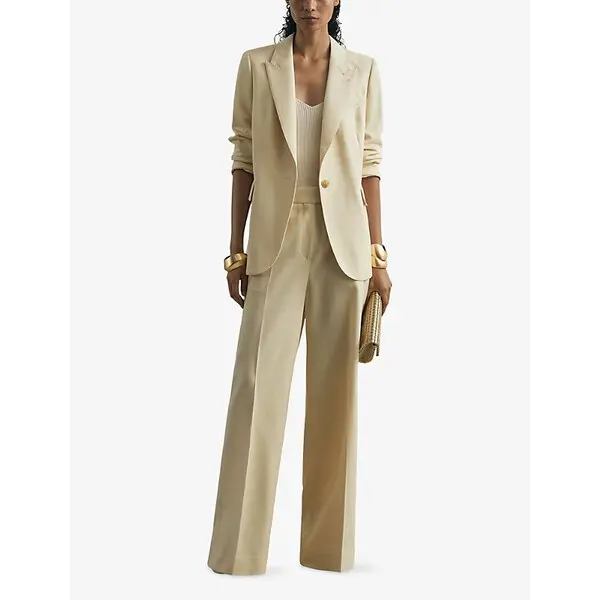 REISS Anya Peak-lapel Silk And Wool Blazer