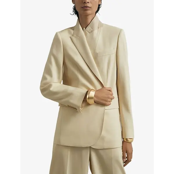 REISS Anya Peak-lapel Silk And Wool Blazer