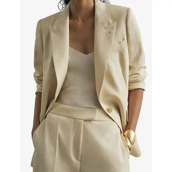 REISS Anya Peak-lapel Silk And Wool Blazer