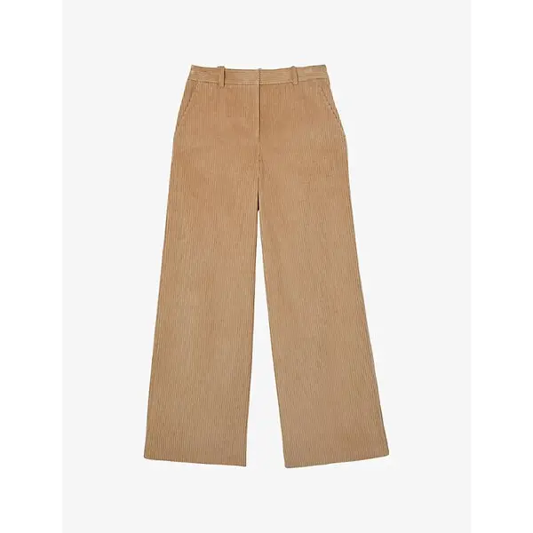 REISS Stanton Flared-leg Cotton-cord Trousers - Camel